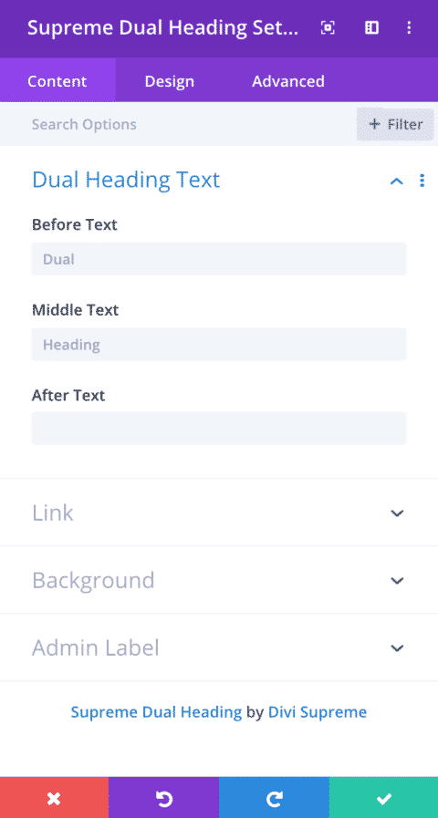 Dual Heading Module – Divi Supreme
