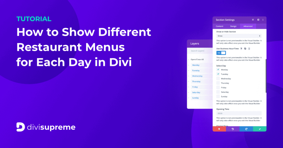 How to Show Different Restaurant Menus for Each Day in Divi – Divi Supreme