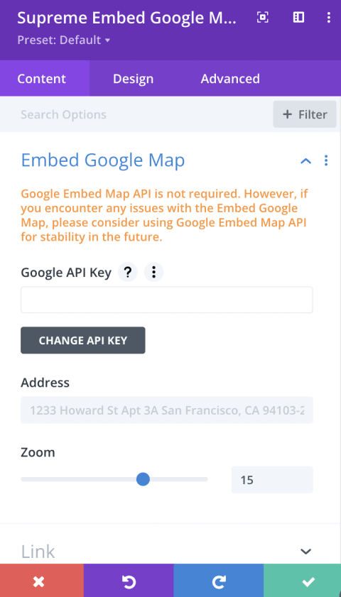 Embed Google Map Module – Divi Supreme